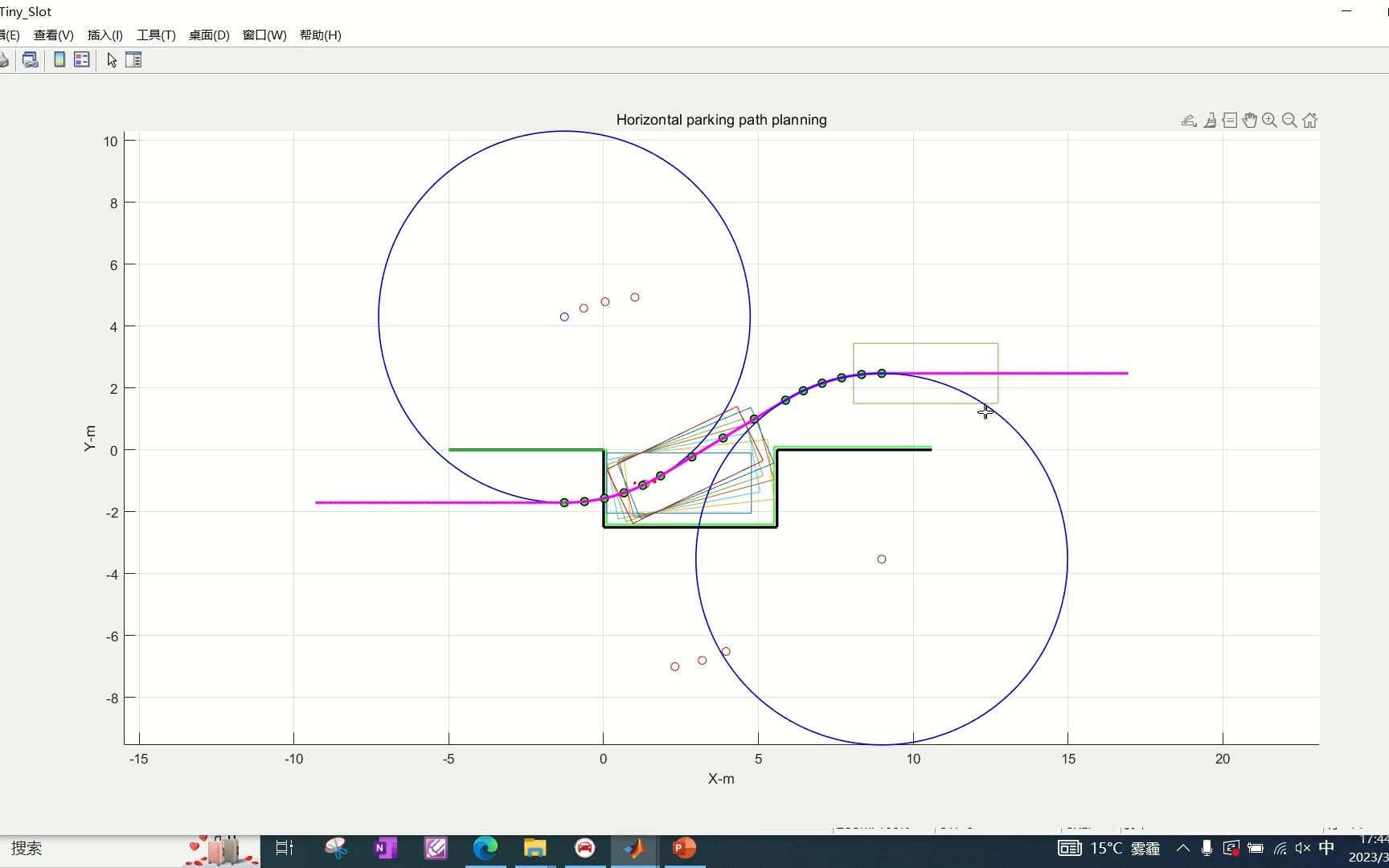 水平自动泊车 轨迹规划关键算法 Matlab仿真