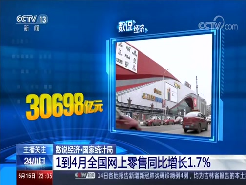 [24小时]数说经济·国家统计局 4月规模以上工业增加值同比增长3.9%