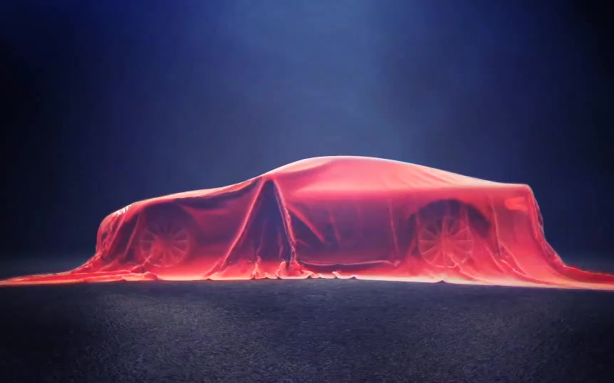 ...汽车发布会新能源电动汽车新品揭幕幕布揭开特效的动态LOGO片头...