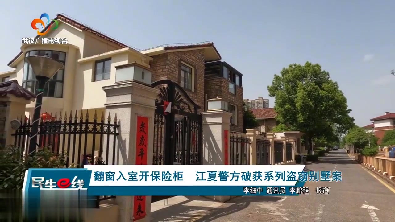 翻窗入室开保险柜江夏警方破获系列盗窃别墅案