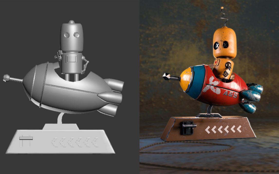 【3Dmax】第一个3Dmax作品,从制作小火箭开始