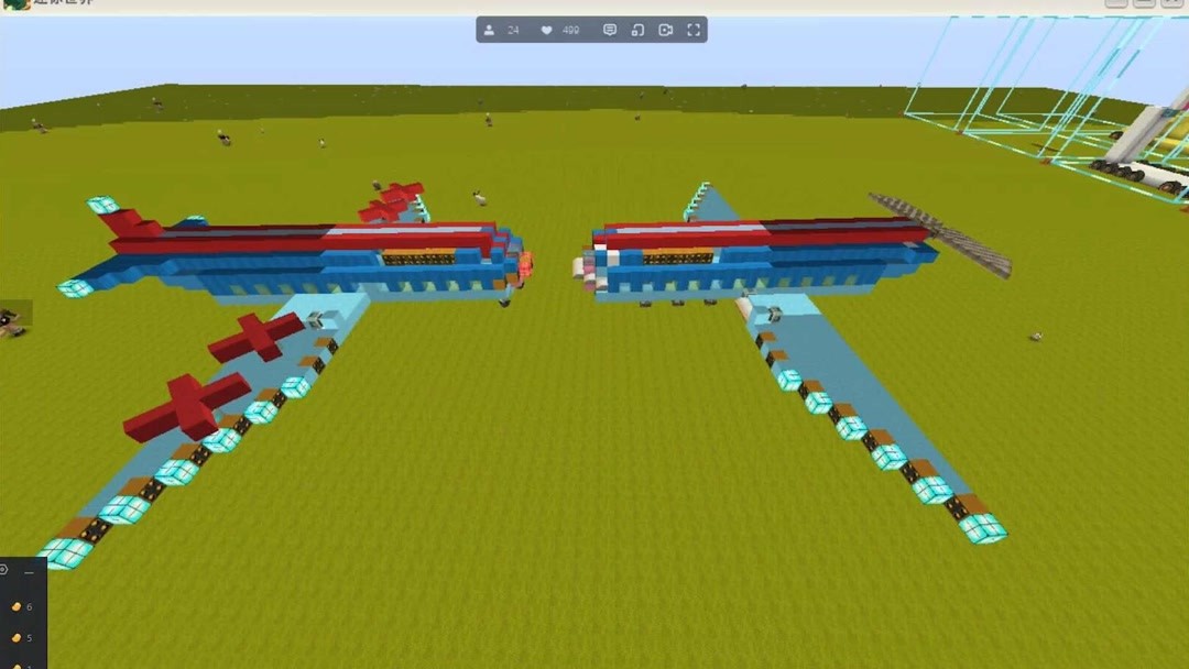 迷你世界:两万斤的超级大飞机都能飞起来哦,飞机怎么做啊