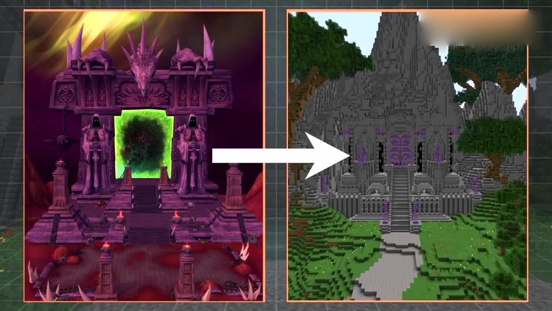 《我的世界》在MC建造魔兽世界兽人的主城，万能的MC