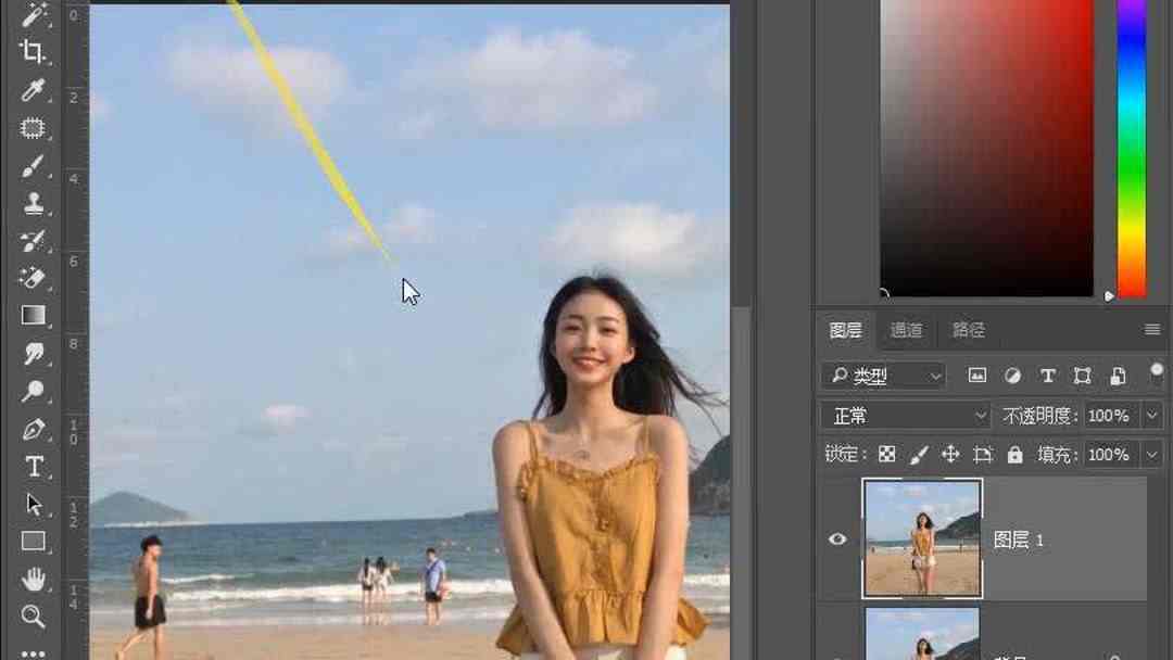 PS去除照片上多余人物的4种方法