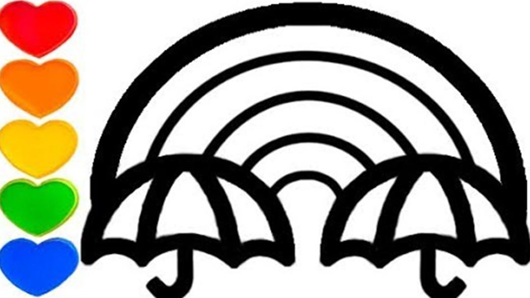 简笔画画彩虹伞海星海草等,边涂色边学习颜色,绘画教程