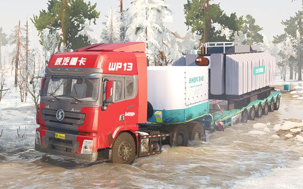 【乐美解说】旋转轮胎 运送西门子变压器 这是在泥巴里玩欧卡