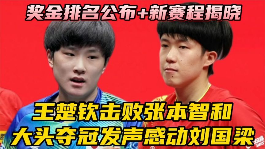王楚钦击败张本智和!大头夺冠赛后发声感动刘国梁,奖金排名公布