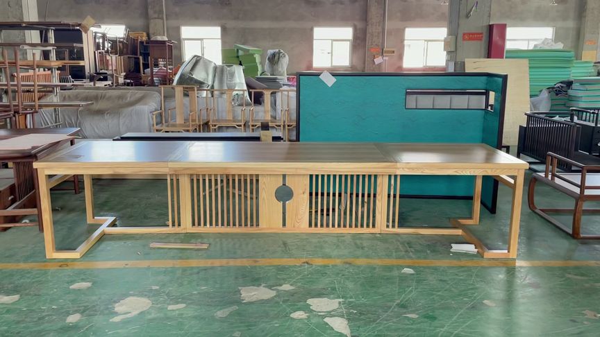 #新中式家具 #工厂家具 #美国白蜡木 客定款长桌
