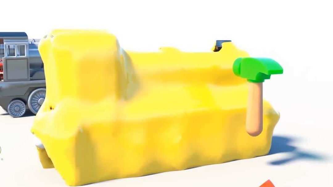 工程车施工动画 第27集 彩色泥上色工程车