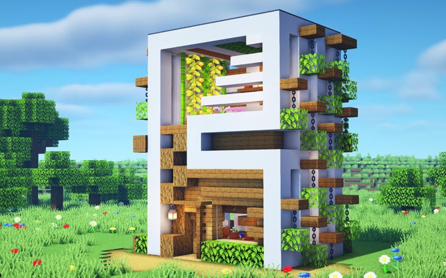 MC我的世界如何建造自然现代的房子