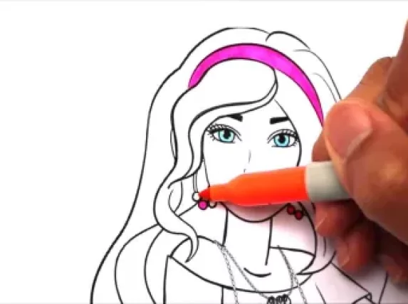 孩子一看就会画,幼儿简笔画上色教程:迪士尼芭比娃娃