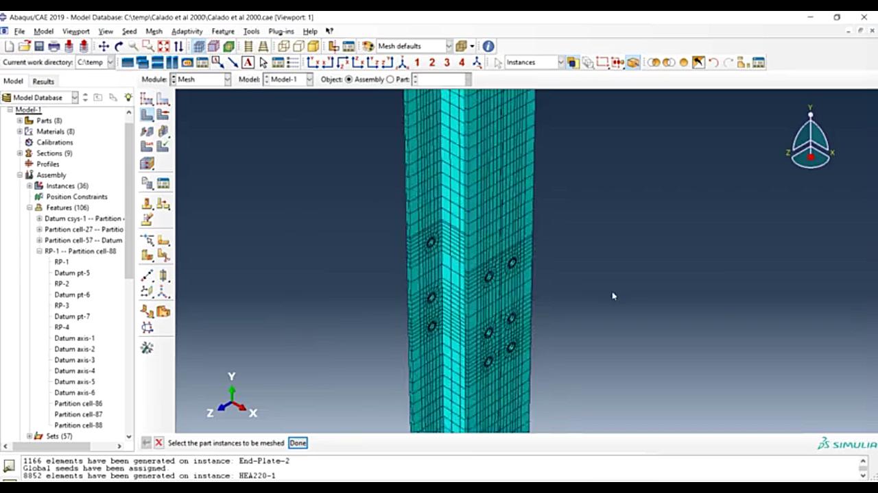 Abaqus教程19(Part19) – 钢-混凝土组合结构连接部分仿真分析(网格1)
