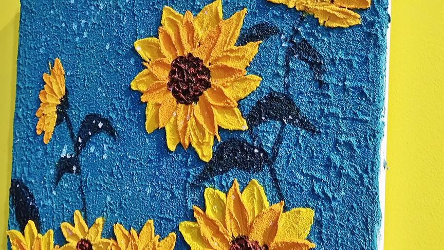 #丙烯画 #石英砂 #零基础学画画