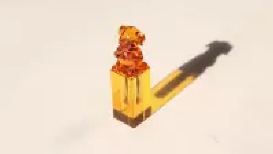 黄色水晶胎毛印章