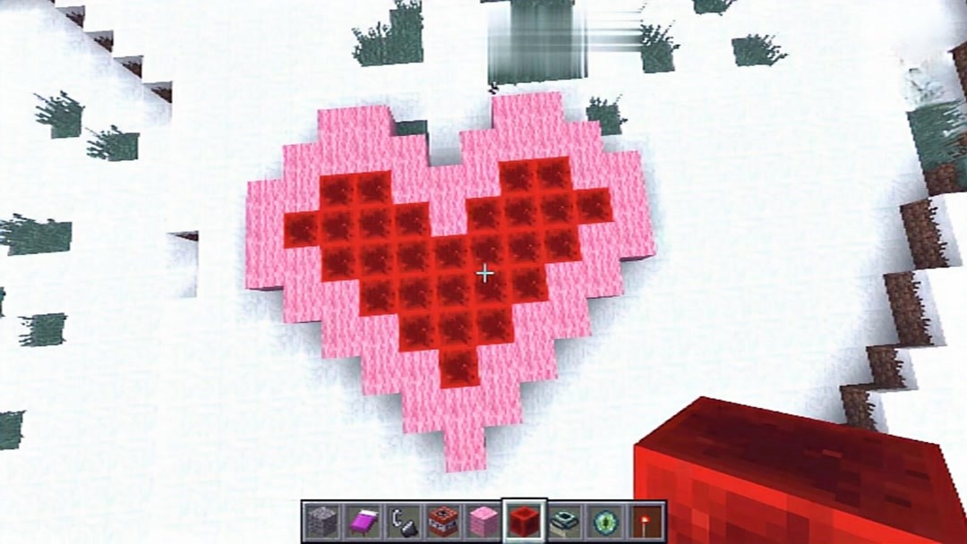 我的世界,做一个简单的爱心!