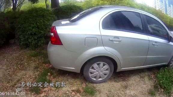 【违法!绿化带随意停车 车主被罚500元】