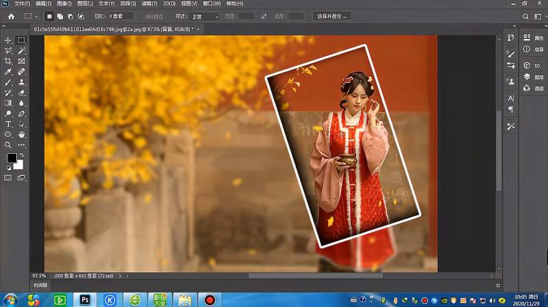 PS高级实例教程:古典美女画中画效果制作,图层样式