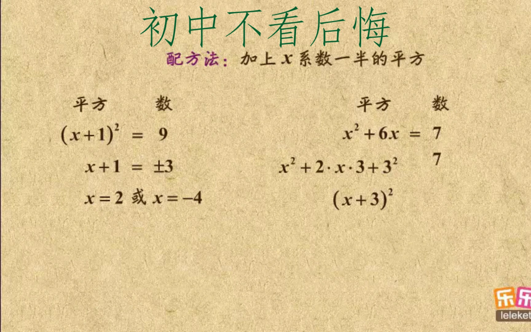 【乐乐课堂】九上数学 29-03 配方法