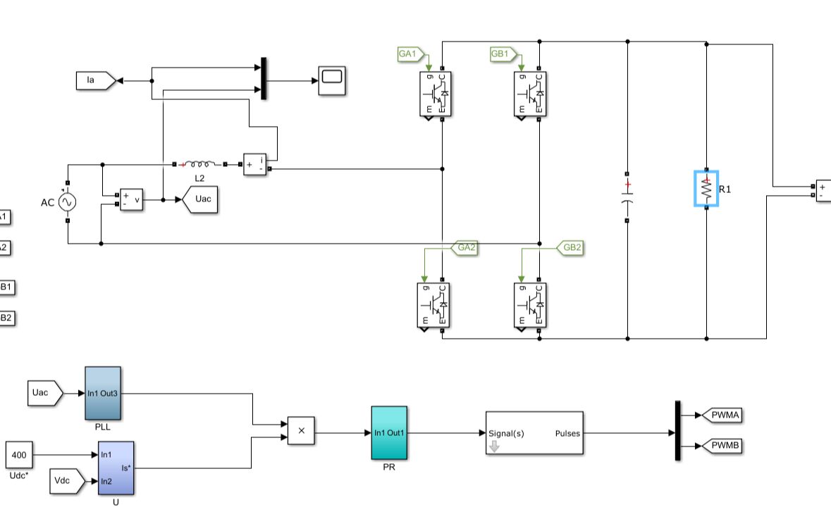 单相PWM整流器 matlab仿真 双臂换 可以定做dq双闭环单相pwm整流...