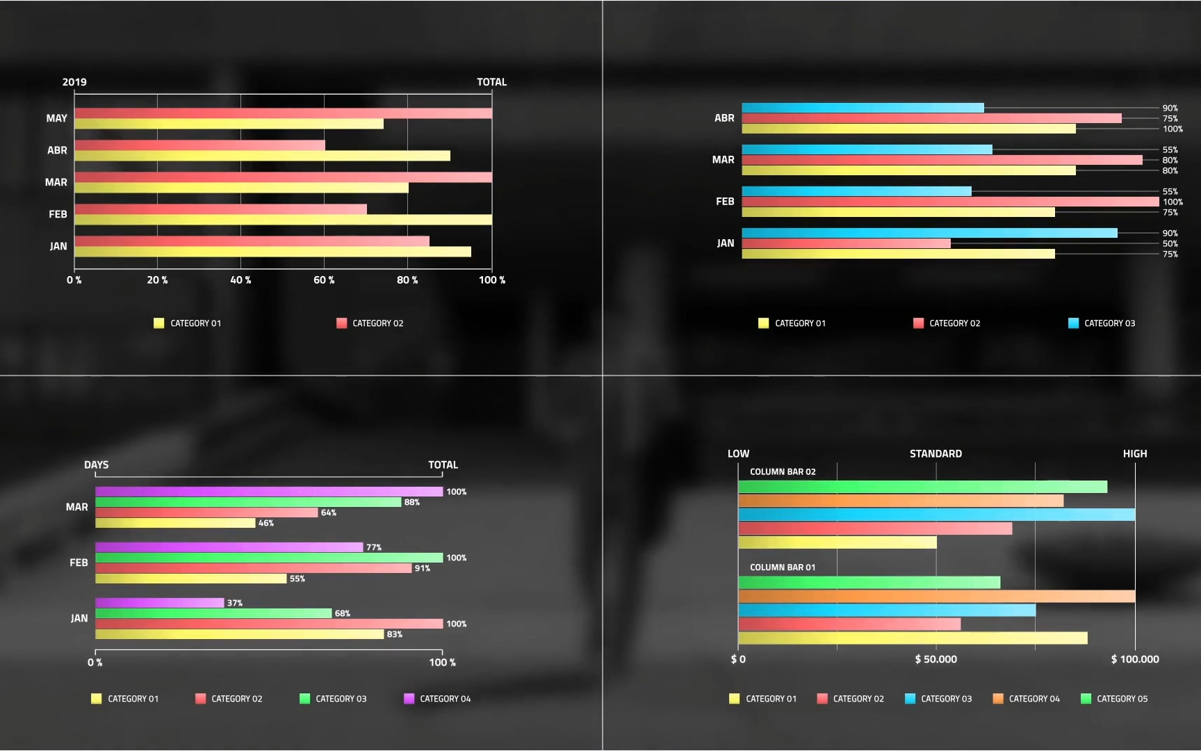 AE模板-条形图信息图标数据可视化