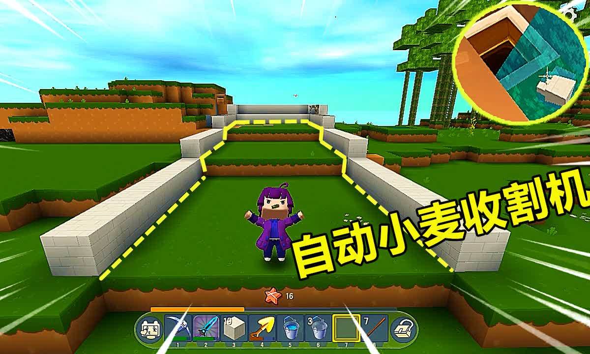 我的世界自动小麦收割机终于完成了,以后就有吃不完的白米饭啦