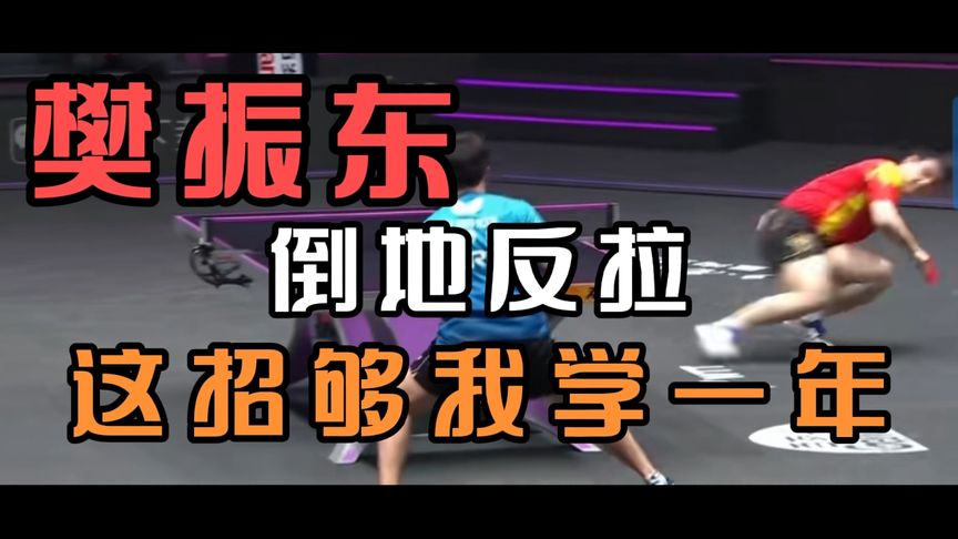 樊振东倒地反拉,动作一气合成,这个够我学一年了,难度系数太大