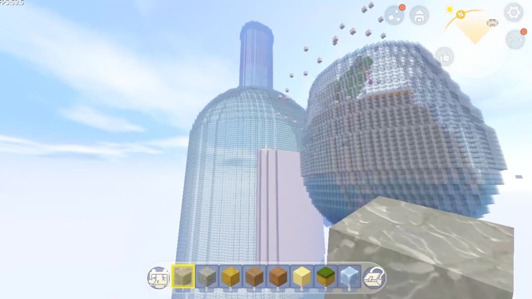 迷你世界:迷你最高的玻璃杯和酒瓶,容量可以装下一片大海