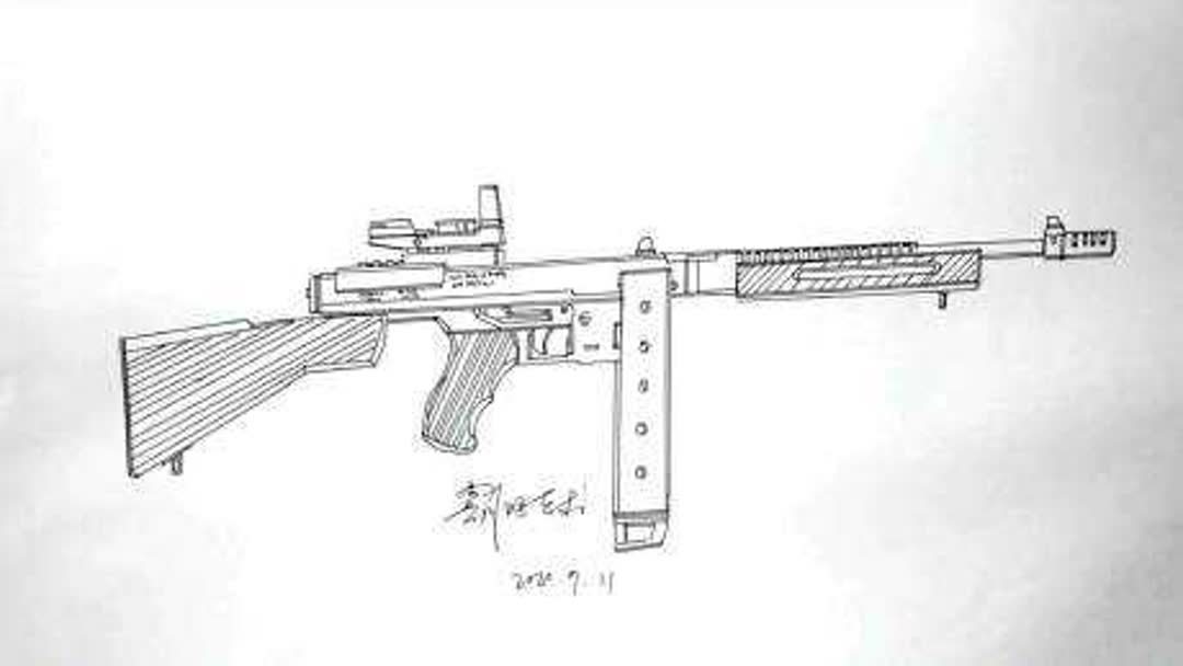 和平精英军备库枪械手绘全解析,大名鼎鼎的汤姆逊冲锋枪