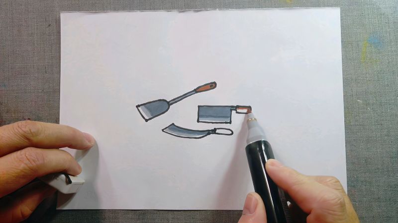 趣味简笔画。刀具简笔画儿童简笔画