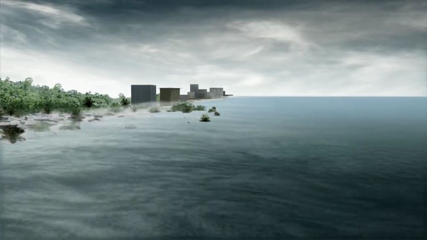 海底地震导致地面凸起然后海啸的发生!(模拟篇)