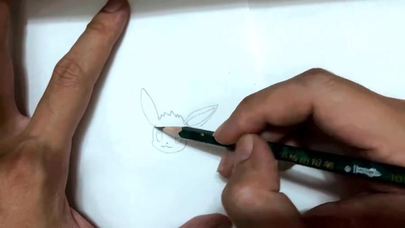 神奇宝贝之伊布-简笔画