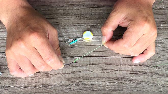 主线绑竿稍,传统连接方法