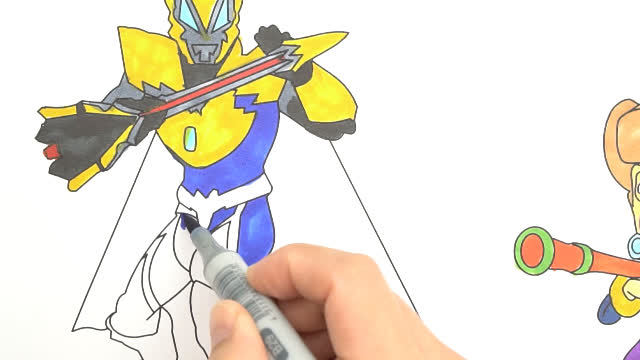 熊出没捷德奥特曼和光头强对战简笔画