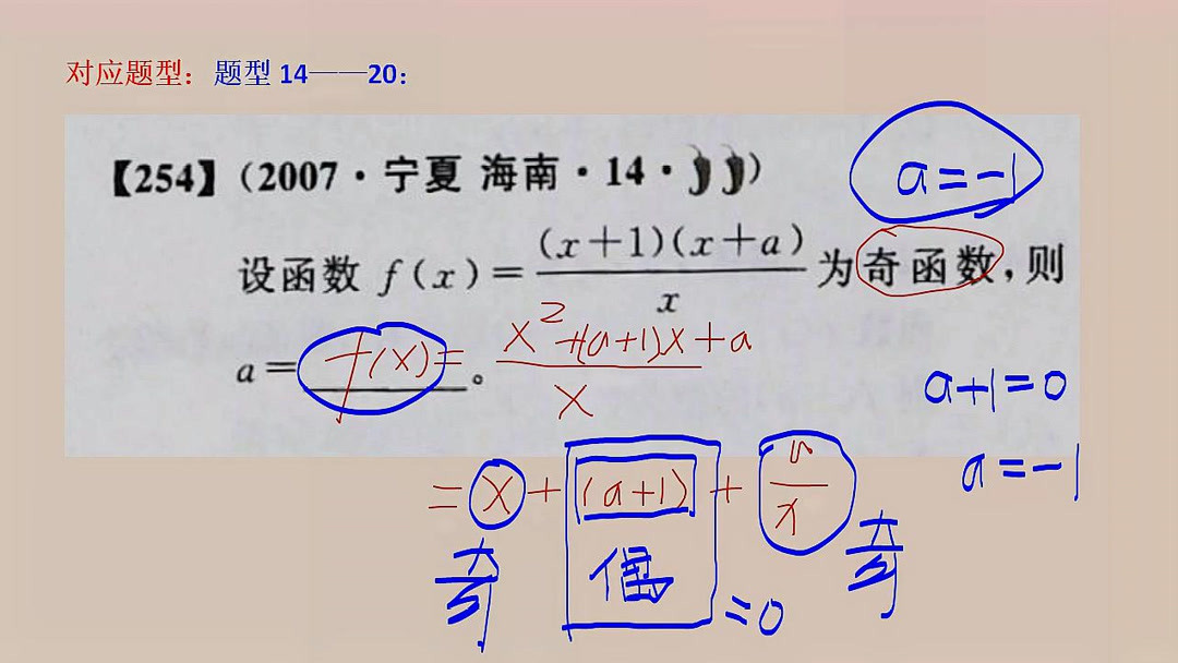 254题,函数f(x)是奇函数,求参数a的值
