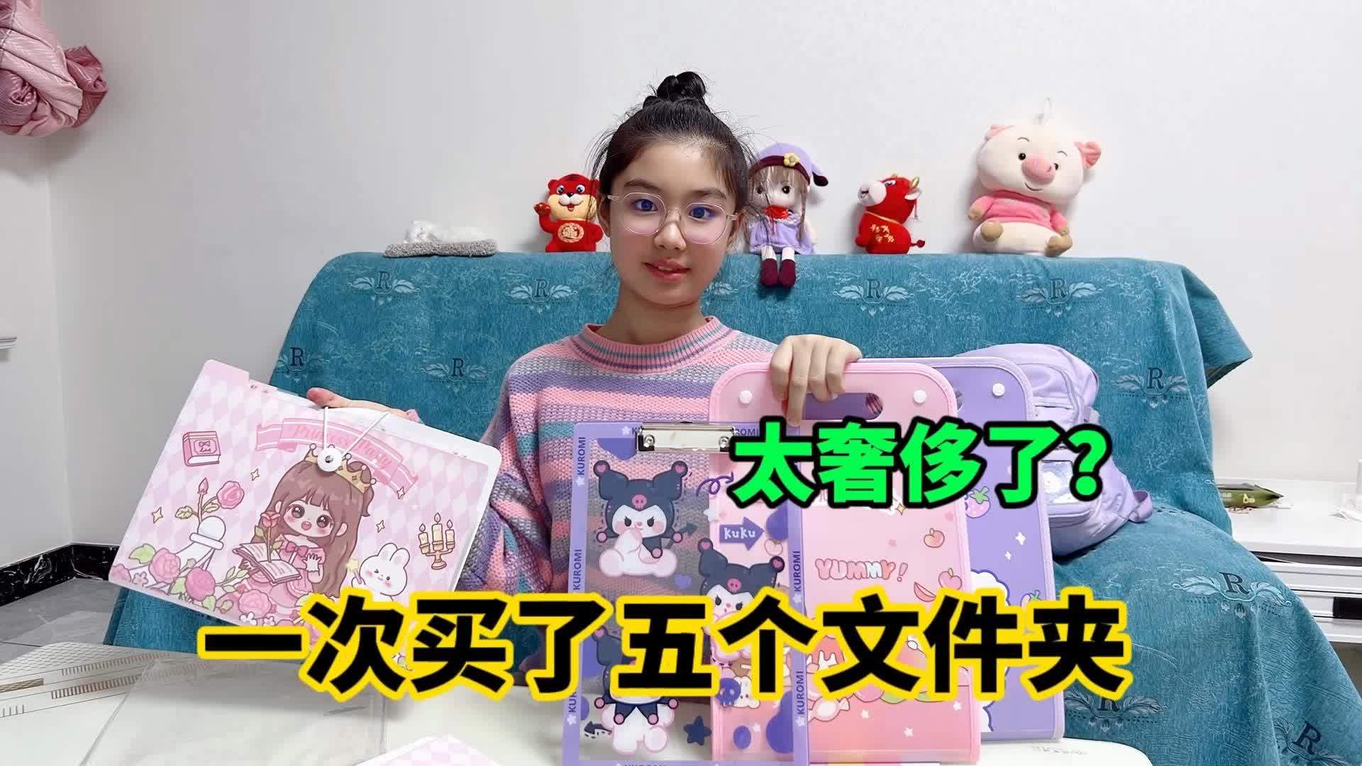 涵涵想要一个学习用的文件夹,妈妈却一次买了五个,太奢侈了