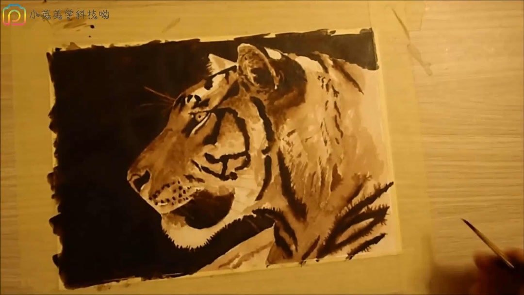 手绘教程,恶狠狠的大老虎头像,简单的画法!