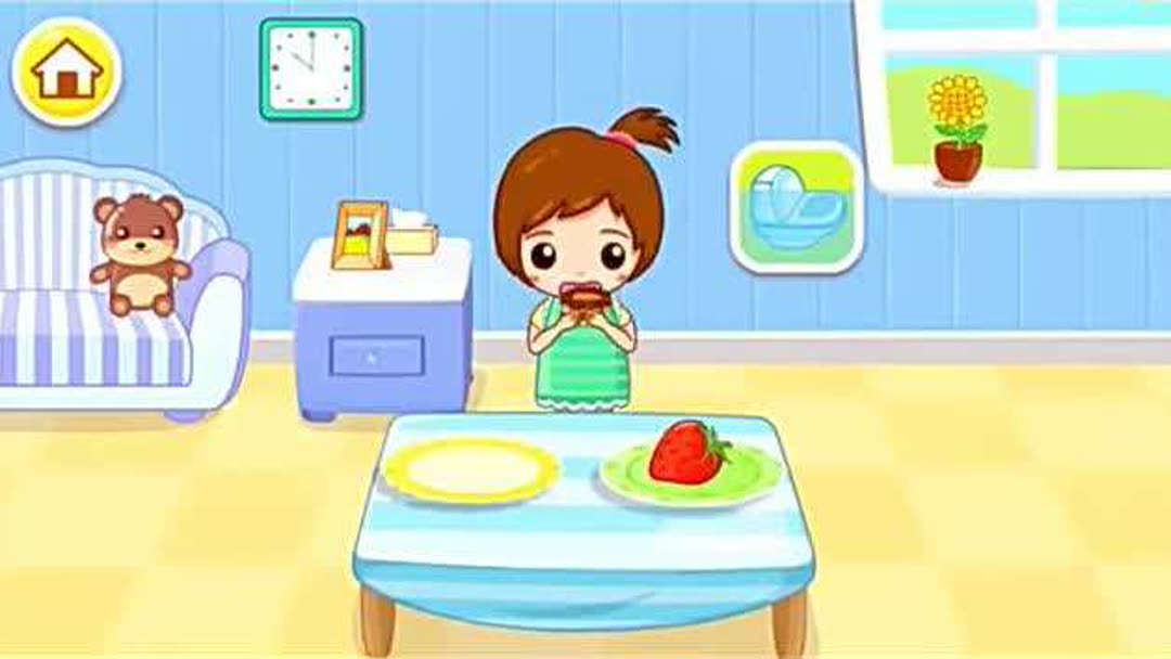 亲子动画少儿益智动漫,小姑娘吃东西要大便,要及时解大便