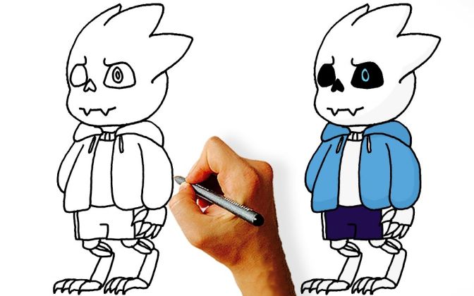 「Undertale」教你画一只龙骨炮Sans