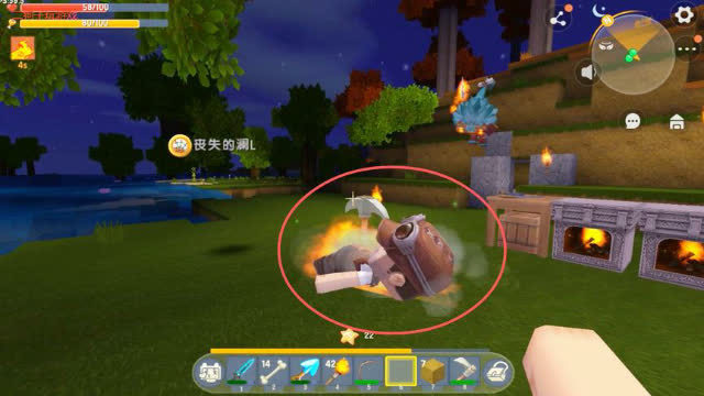 迷你世界50狗蛋夜里盖房子,来了不少怪物