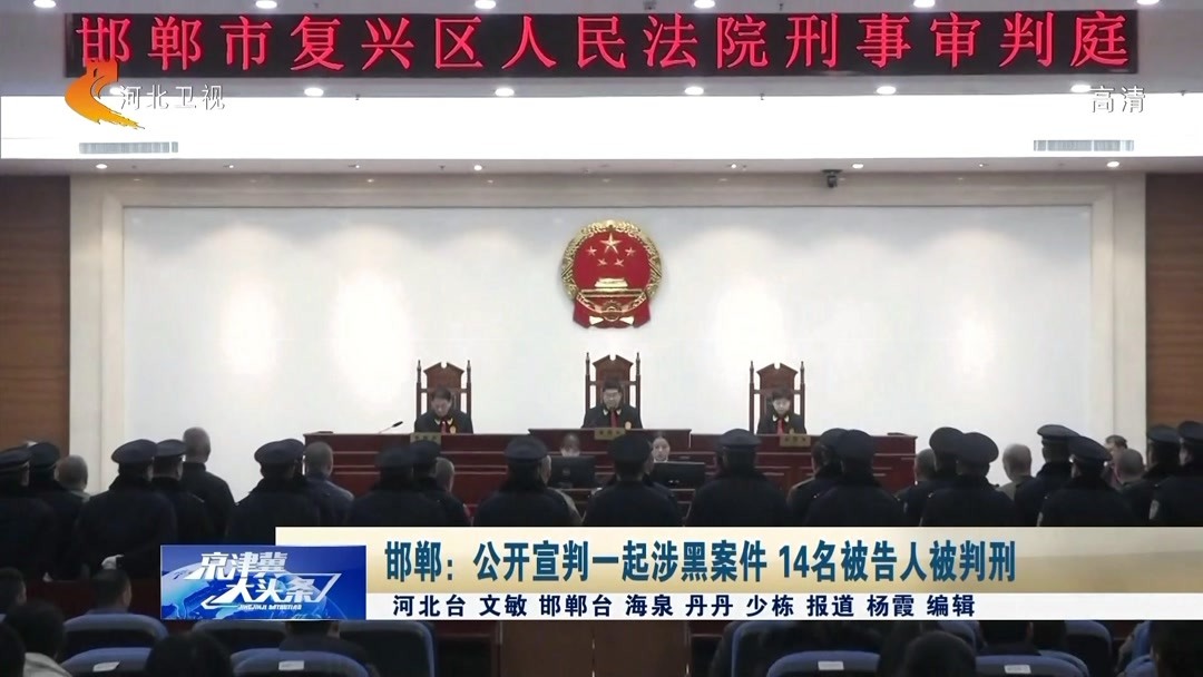 邯郸:公开宣判一起涉黑案件14名被告人被判刑