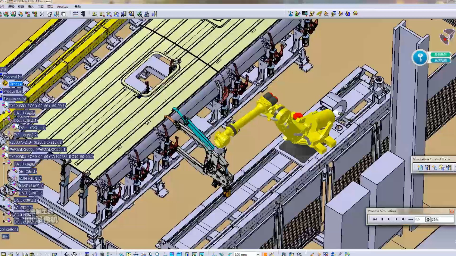 delmia带外部轴的点焊仿真