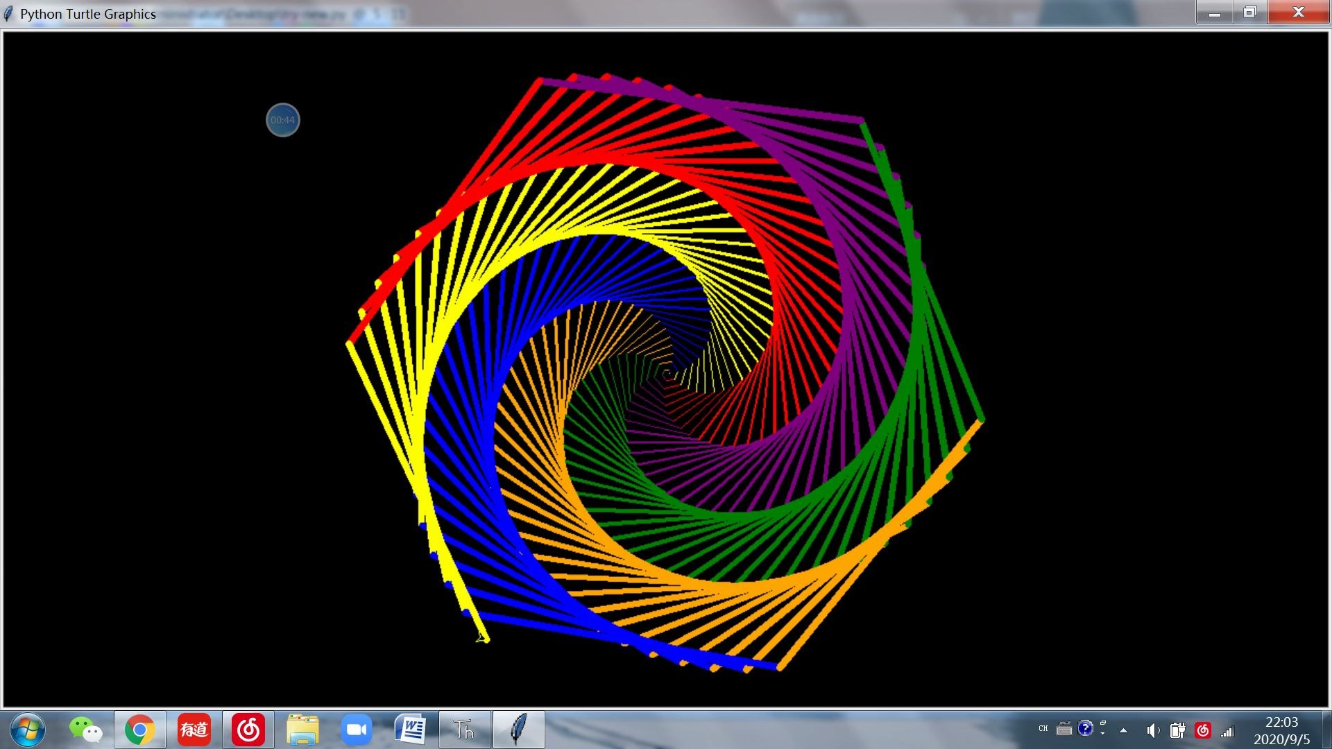 python turtle 六边形+变色