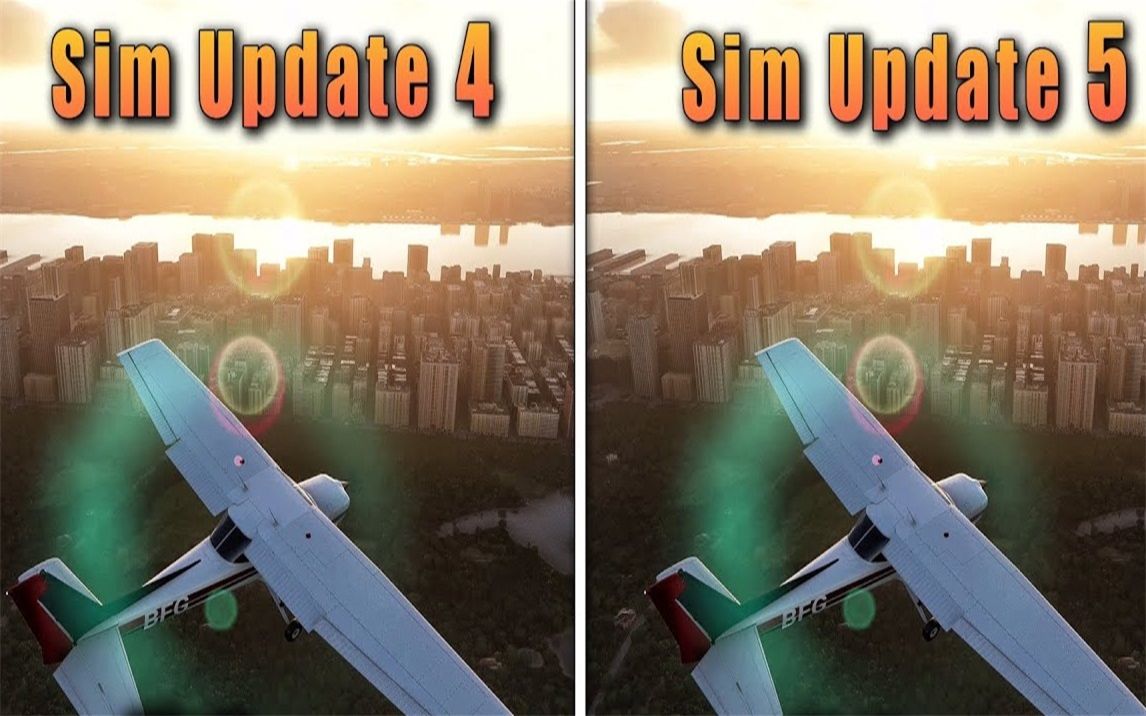 《微软模拟飞行2020》PC版 4号补丁 vs 5号补丁 游戏帧数对比 RTX ...