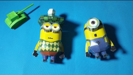 小黄人球童纸模型制作(11-7)3D立体纸模型玩具制作亲子手工DIY