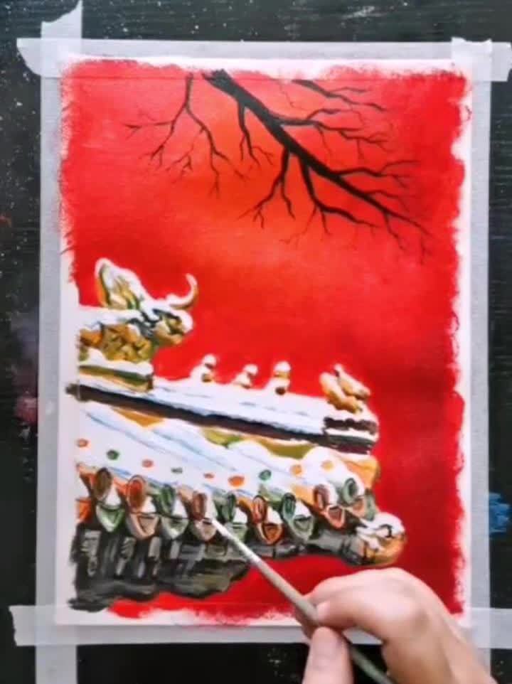 点赞加关注,多多支持!手绘 故宫