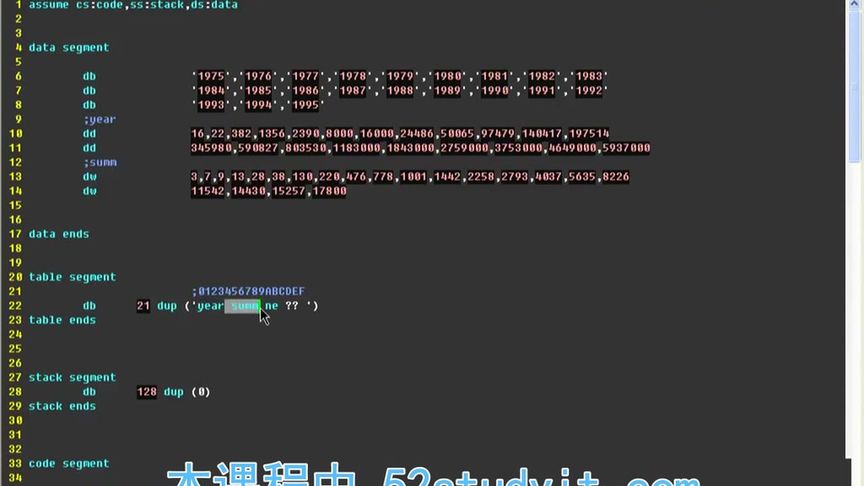 汇编语言进阶教程:第91讲,实验7介绍
