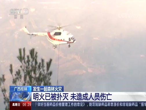[朝闻天下]广西桂林发生一起森林火灾 明火已被扑灭 未造成人员伤亡