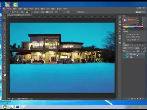 几分钟教你怎么用photoshop软件制作水面倒影效果