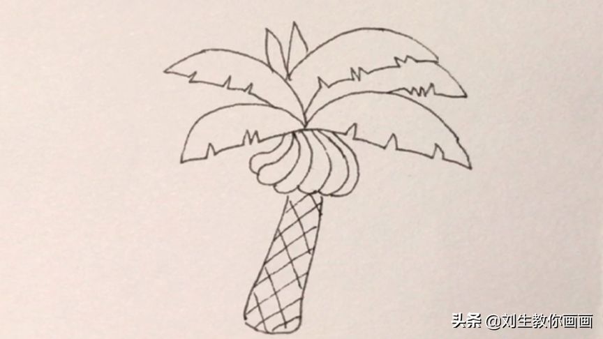 儿童美术简笔画,画一颗简单的芭蕉树
