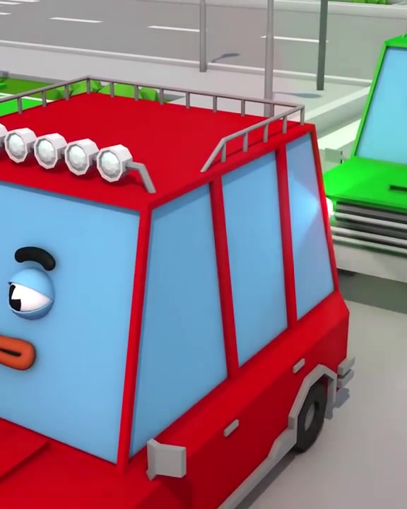 赛车比赛公路3D动画汽车卡通 汽车和卡车的故事